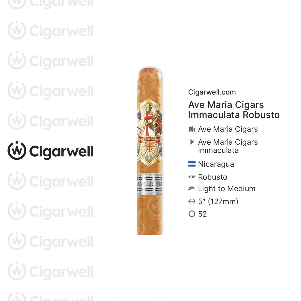 Ave Maria Cigars Immaculata Robusto - notes, ratings, photos | Cigarwell